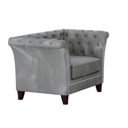 CHESTERFIELD-SESSEL Fusion Grau Samt