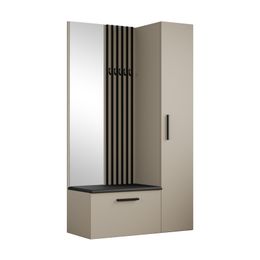 GARDEROBENSCHRANK MODULO 120,6/204/40 cm Modern Garderobe-Set Kaschmir