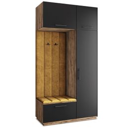 GARDEROBENSCHRANK REMA 120/240/60 cm Modern Garderobe-Set Eiche Lefkas