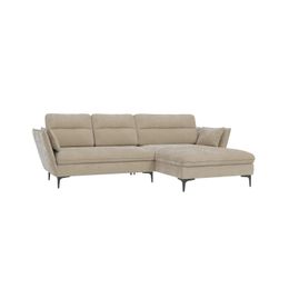 ECKSOFA Mira Beige Samt-Stoff