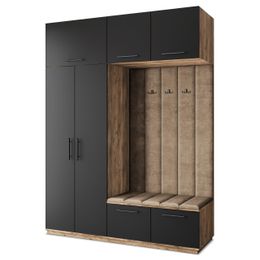 GARDEROBENSCHRANK REMA 180/240/60 cm Modern Garderobe-Set Eiche Lefkas