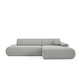 ECKSOFA DELTA R-S Grau Geflochtener Stoff mit Schlaffunktion