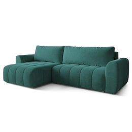 ECKSOFA MODARO CL Blau Samtstoff mit Schlaffunktion