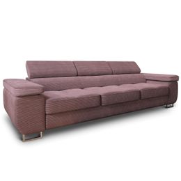 BETTSOFA MOSINE Lila Kordstoff mit Schlaffunktion