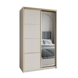 SCHWEBET&Uuml;RENSCHRANK VARO 120/205/60 cm 2-t&uuml;rig mit Spiegel Kaschmir