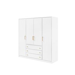 DREHT&Uuml;RENSCHRANK IRELIA 196/200/57,5 cm 4-t&uuml;rig Wei&szlig;