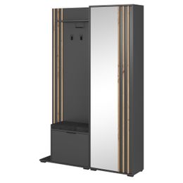 GARDEROBENSCHRANK NELIANA 131/192/40 cm Modern Garderobe-Set Graphitfarben