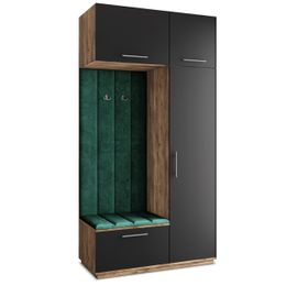 GARDEROBENSCHRANK REMA 120/240/60 cm Modern Garderobe-Set Eiche Lefkas