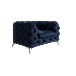 CHESTERFIELD-SESSEL Laura Marineblau Samt