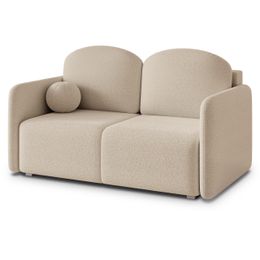BETTSOFA SUVI II Q Beige Bucle-Stoff mit Schlaffunktion