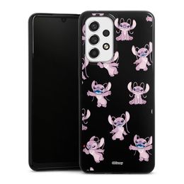 DeinDesign Galaxy A33 5G Handy Slim Case extra d&uuml;nn Silikon Handyh&uuml;lle schwarz H&uuml;lle Angel Lilo & Stitch Disney Silikon Slim Case