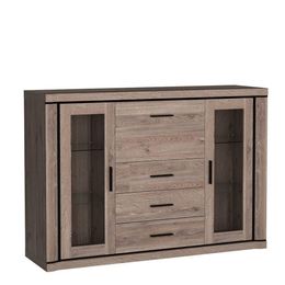 KOMMODE MALAGA 157/111/45cm mit 3 Schubladen 3 T&uuml;ren Braun