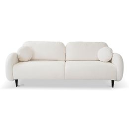 BETTSOFA AGIO Creme Velours-Stoff mit Schlaffunktion