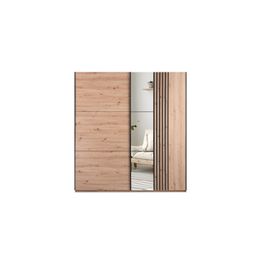 SCHWEBET&Uuml;RENSCHRANK ATROX 203/215/65 cm 2-t&uuml;rig mit Spiegel Eiche Artisan
