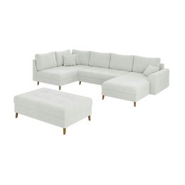 WOHNLANDSCHAFT inkl. Hocker Henrik Wei&szlig; Boucle