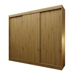 SCHWEBET&Uuml;RENSCHRANK SOFIA 240/216/61 cm 3-t&uuml;rig Eiche Artisan