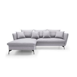 ECKSOFA FERRO Grau Geflochtener Stoff mit Schlaffunktion