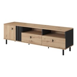 LOWBOARD MADDALENA 165,1x40x49,2 cm mit 2 Schubladen und 1 T&uuml;ren Anthrazit
