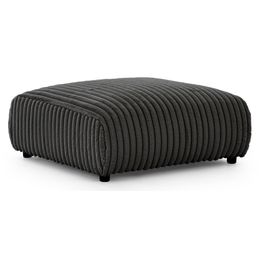 HOCKER Mollis Dunkelgrau Pl&uuml;schcord