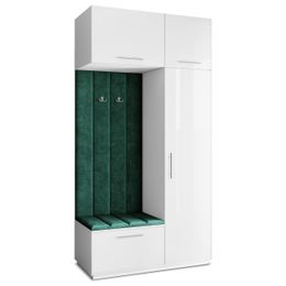 GARDEROBENSCHRANK REMA 120/240/60 cm Modern Garderobe-Set Wei&szlig;