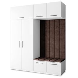 GARDEROBENSCHRANK REMA 200/240/60 cm Modern Garderobe-Set Wei&szlig;