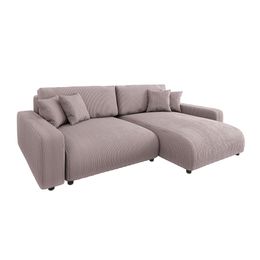 ECKSOFA Emma Puderrosa Cord - Ottomane rechts