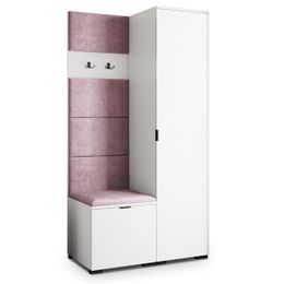 GARDEROBENSCHRANK LORI 95/181/51 cm Modern Garderobe-Set Wei&szlig;