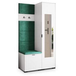 GARDEROBENSCHRANK VIRA 95/181/51 cm Modern Garderobe-Set Wei&szlig;