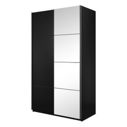 SCHWEBET&Uuml;RENSCHRANK BETTINA 120/210/61 cm 2-t&uuml;rig mit Spiegel Schwarz