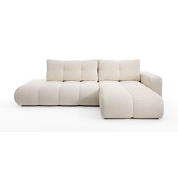 ECKSOFA DUCA R-S Beige Jersey mit Schlaffunktion