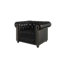 CHESTERFIELD-SESSEL Morin Schwarz vegan Leder