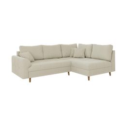 ECKSOFA Alma Beige Cord - Ottomane rechts