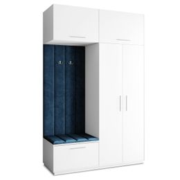 GARDEROBENSCHRANK REMA 150/240/60 cm Modern Garderobe-Set Wei&szlig;