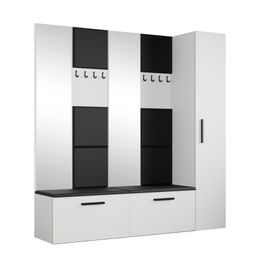 GARDEROBENSCHRANK MODULO 201,2/204/40 cm Modern Garderobe-Set Wei&szlig;