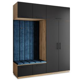 GARDEROBENSCHRANK REMA 200/240/60 cm Modern Garderobe-Set Eiche Wotan