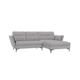 ECKSOFA Mira Hellgrau Samt-Stoff