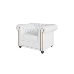 CHESTERFIELD-SESSEL Morin Wei&szlig; vegan Leder