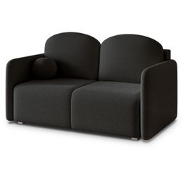 BETTSOFA SUVI II Q Schwarz Bucle-Stoff mit Schlaffunktion