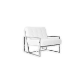 LOUNGESESSEL Duban Wei&szlig; Boucl&eacute;-Stoff