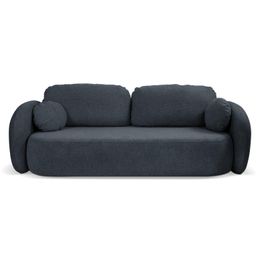 BETTSOFA AMICO Blau Geflochtener Stoff mit Schlaffunktion