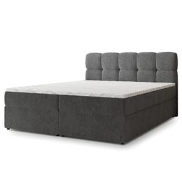 BOXBETT MERU 140x200 cm mit Matratze und Topper - Grau
