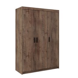 DREHT&Uuml;RENSCHRANK ELENORA 133/190,5/53cm 3-t&uuml;rig Braun