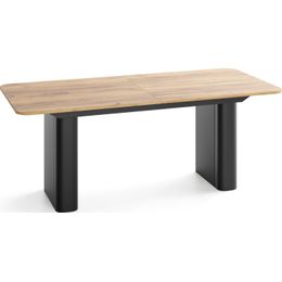 ESSTISCH Riven rechteckig ausziehbar verl&auml;ngerbar mit Butterfly-Auszug, Eiche Braun 180-276/90/76 cm