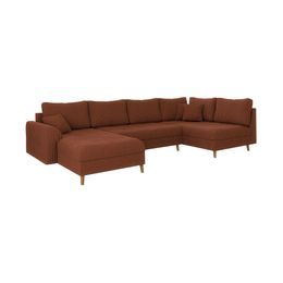 WOHNLANDSCHAFT Alma Terrakotta Cord - Ottomane Links