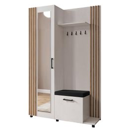 GARDEROBENSCHRANK ARMADIO 137/207/42 cm Modern Garderobe-Set Wei&szlig;