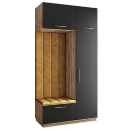 GARDEROBENSCHRANK REMA 120/240/60 cm Modern Garderobe-Set Eiche Wotan