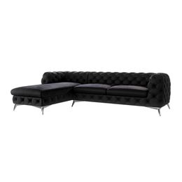ECKSOFA Chesterfield Laura Schwarz Samt