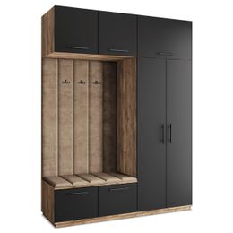 GARDEROBENSCHRANK REMA 180/240/60 cm Modern Garderobe-Set Eiche Lefkas