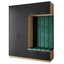 GARDEROBENSCHRANK REMA 200/240/60 cm Modern Garderobe-Set Eiche Wotan
