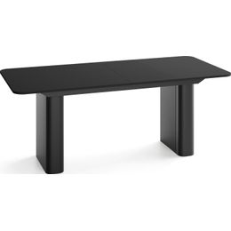 ESSTISCH Riven rechteckig ausziehbar verl&auml;ngerbar mit Butterfly-Auszug, Schwarz 180-276/90/76 cm